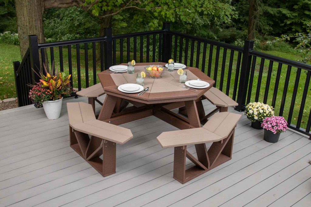 Octagon Poly Picnic Table - Sunset Furniture - Poly Lumber Patio Furniture