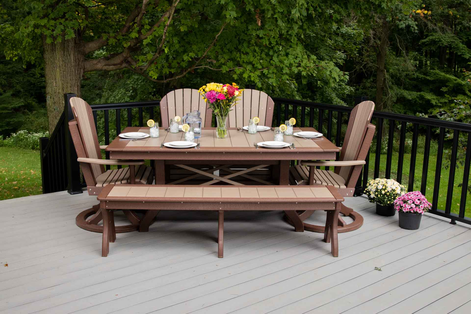 6-Piece Adirondack Table Dining Set - Sunset Furniture - Outdoor Patio ...