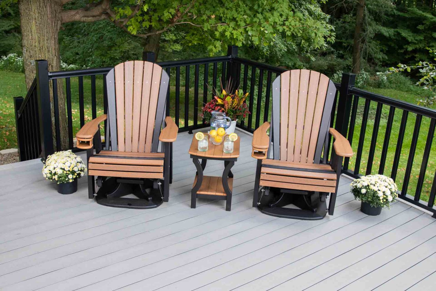 Adirondack 3-Piece Poly Swivel Glider Patio Set - Sunset Furniture ...
