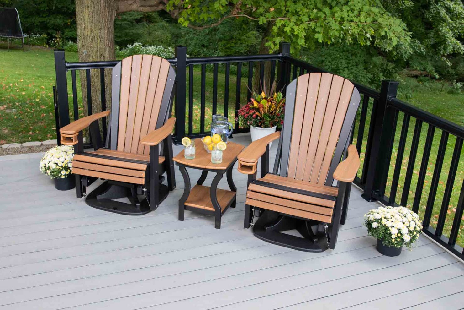 Adirondack 3-Piece Poly Swivel Glider Patio Set - Sunset Furniture ...